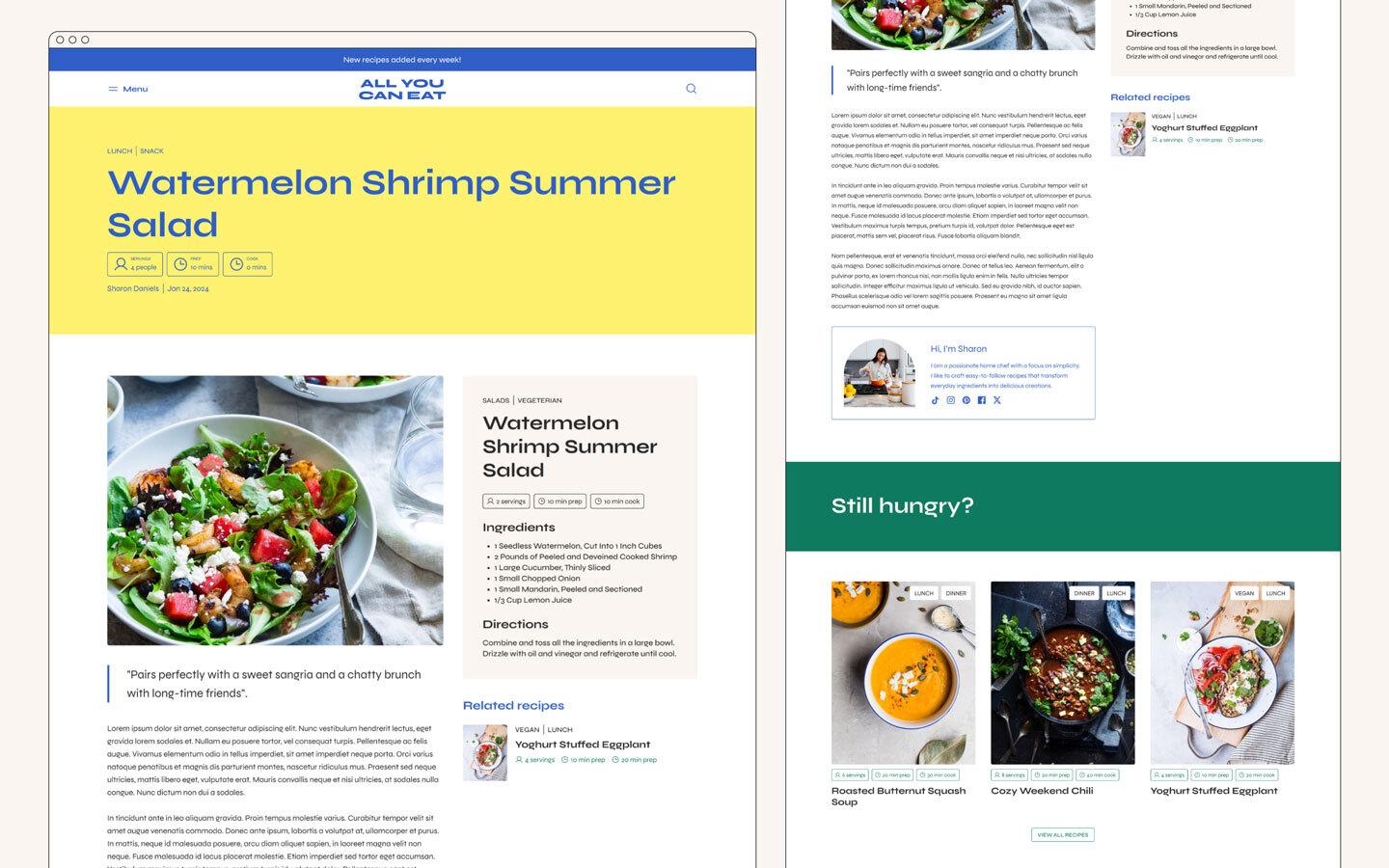 All You Can Eat - Recipe HTML5 Responsive Website Template