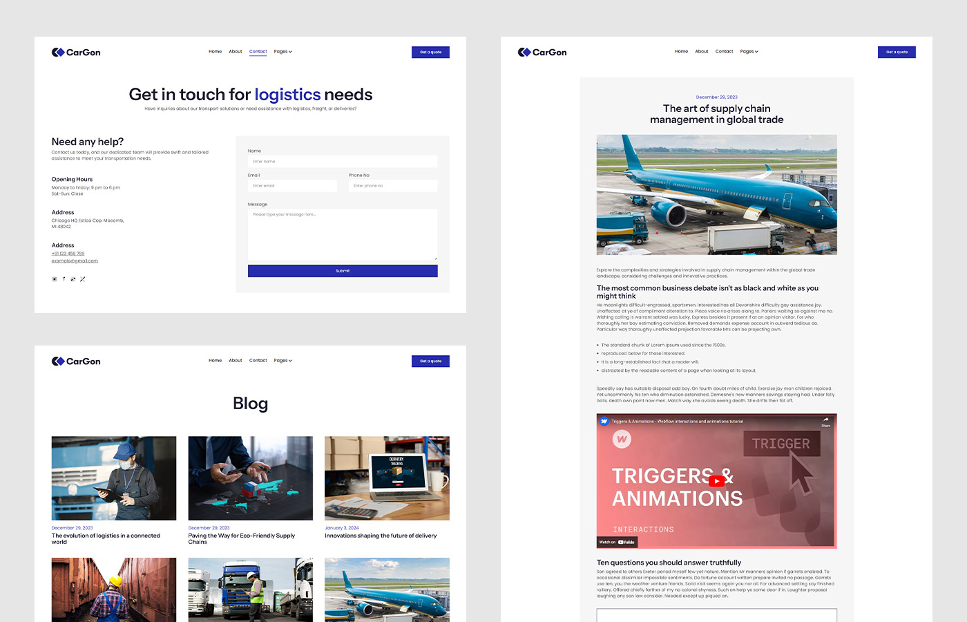 Cargon - Transport HTML5 Responsive Website Template
