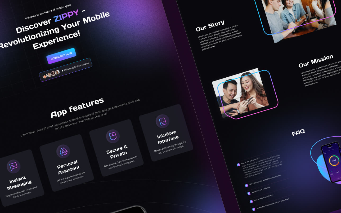 Zippy - App HTML5 Responsive Website Template
