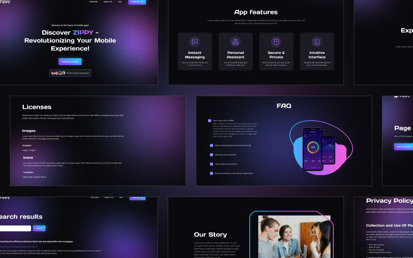 Zippy - App HTML5 Responsive Website Template