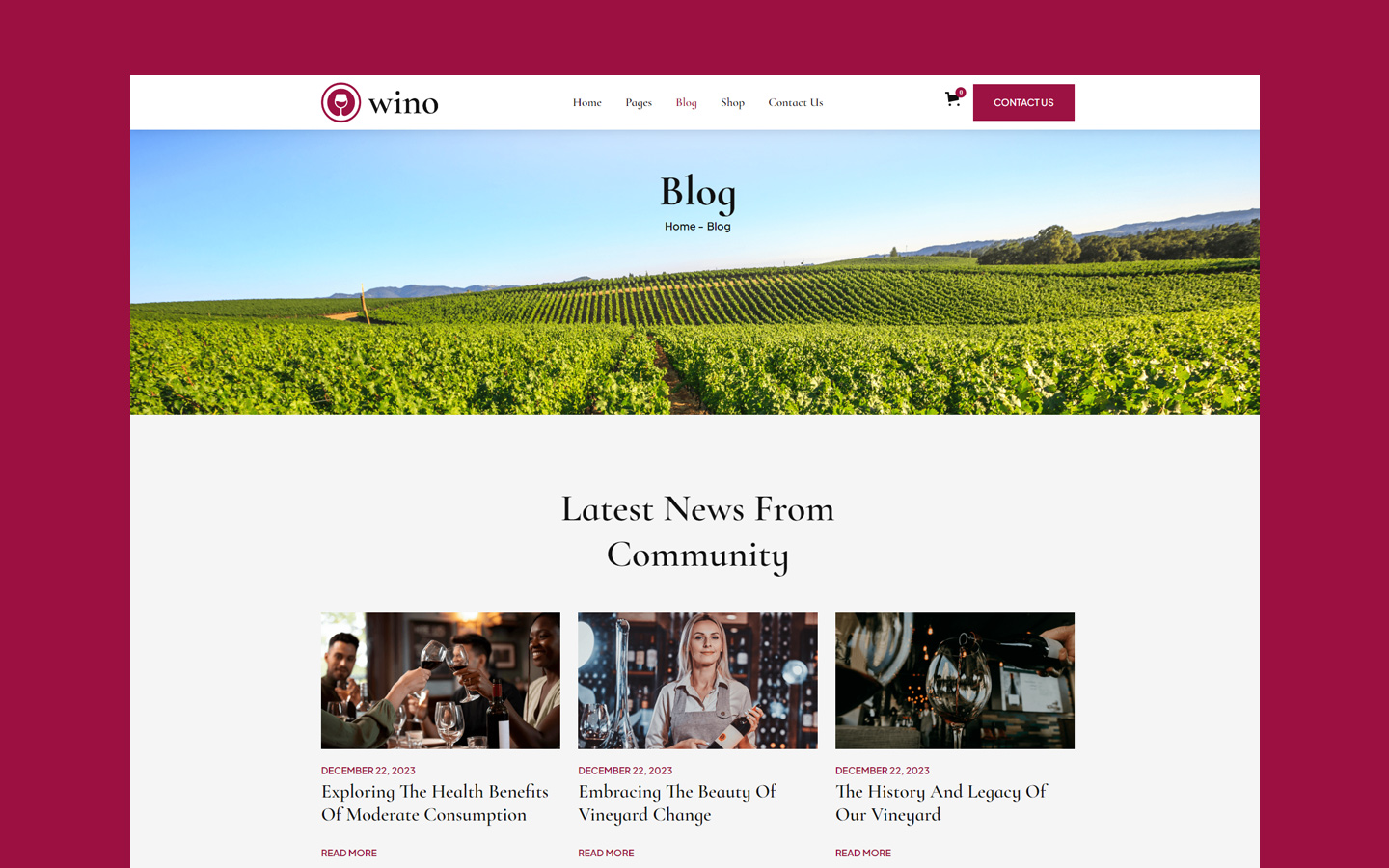 wino - Winery HTML5 Responsive Website Template