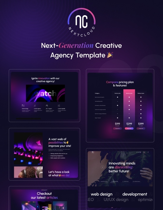 Nextcloud - Agency HTML5 Responsive Website Template