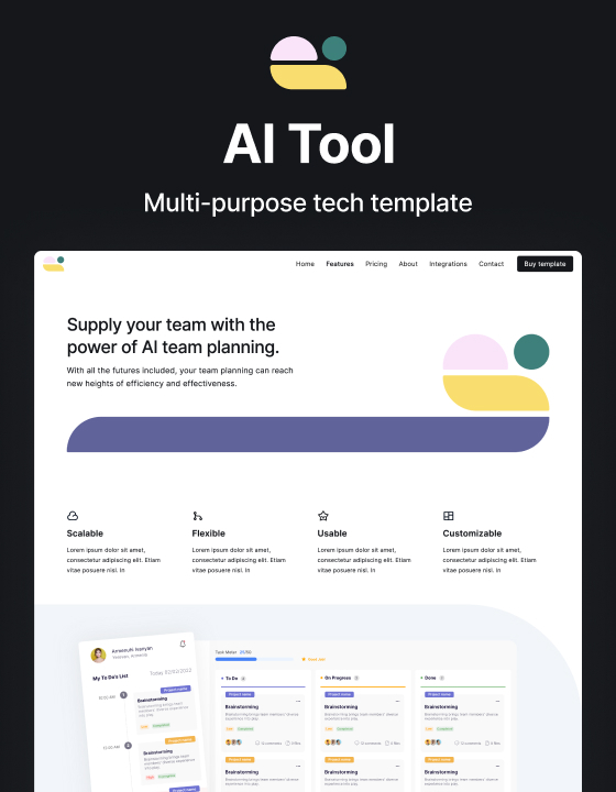 AI Tool - Startup HTML5 Responsive Website Template