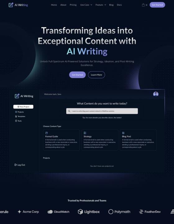 AI Writing - SaaS HTML5 Responsive Website Template