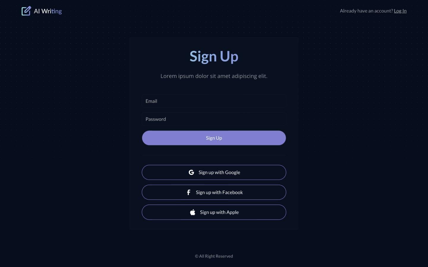 AI Writing - SaaS HTML5 Responsive Website Template