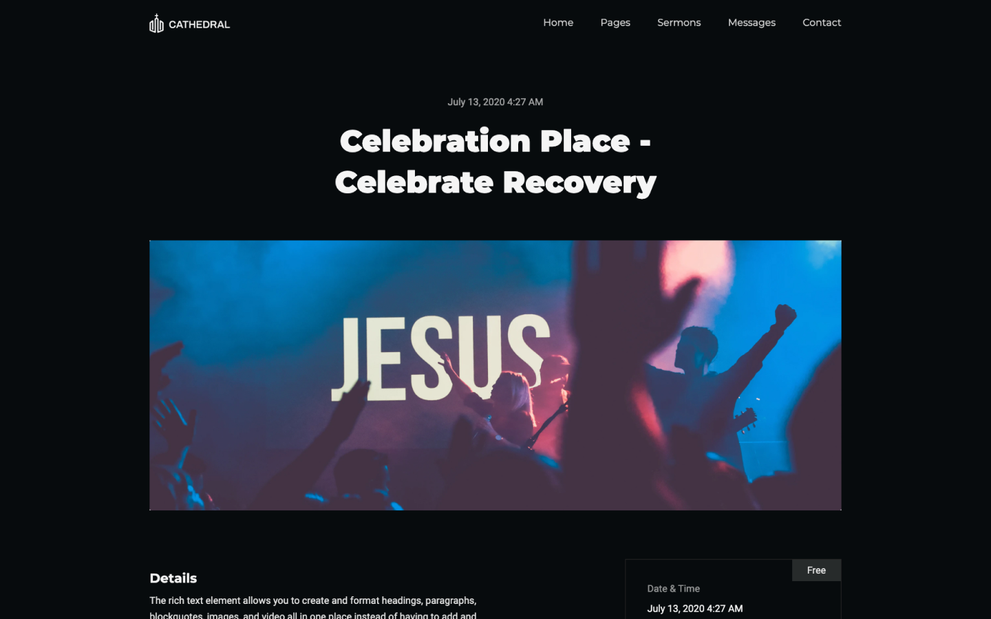 Cathedral - Church HTML5 Responsive Website Template