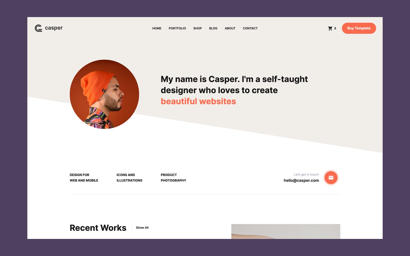 Casper - Portfolio HTML5 Responsive Website Template