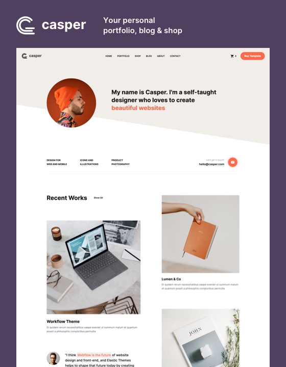 Casper - Portfolio HTML5 Responsive Website Template