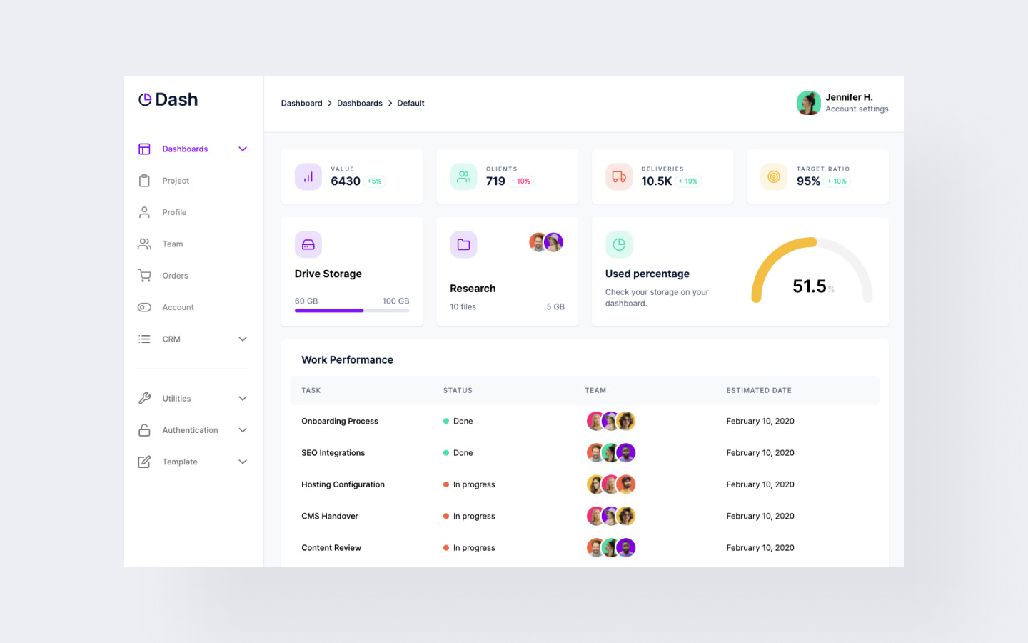 Dash - Dashboard HTML5 Responsive Website Template