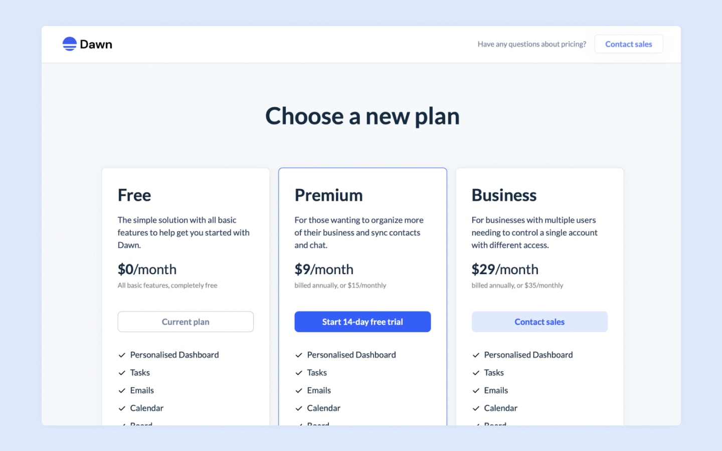 Dawn - Dashboard HTML5 Responsive Website Template