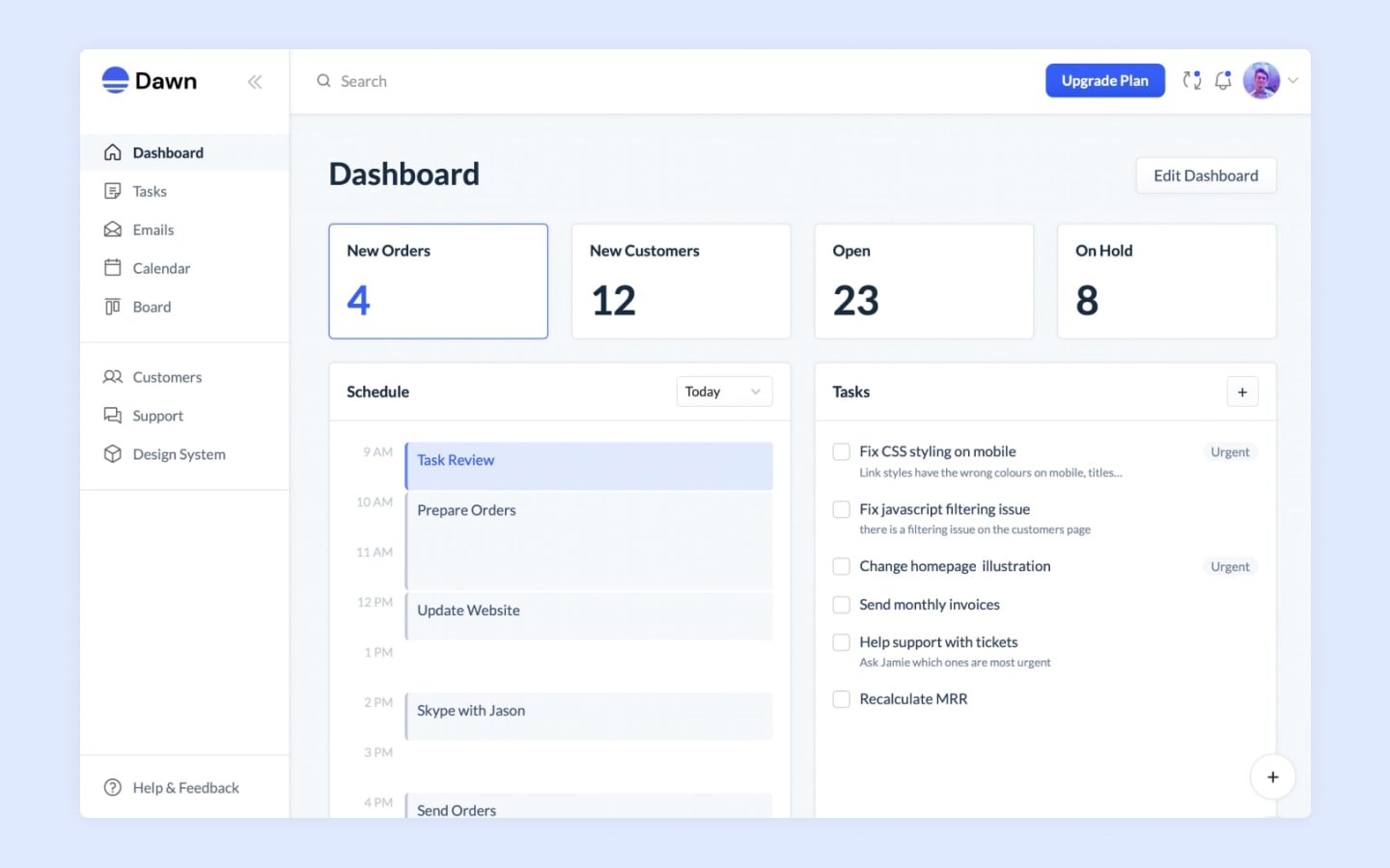 Dawn - Dashboard HTML5 Responsive Website Template