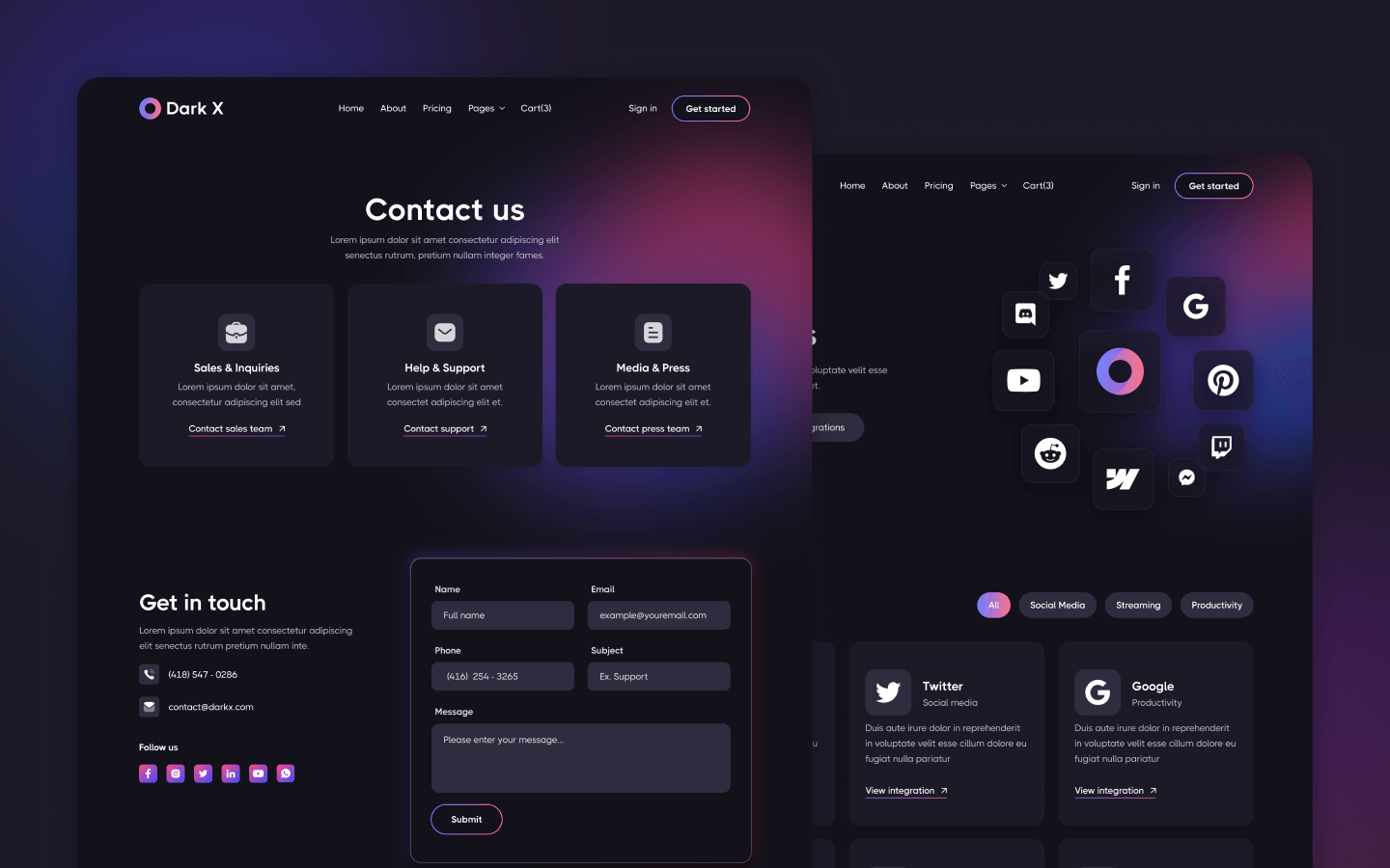 Dark X - App HTML5 Responsive Website Template