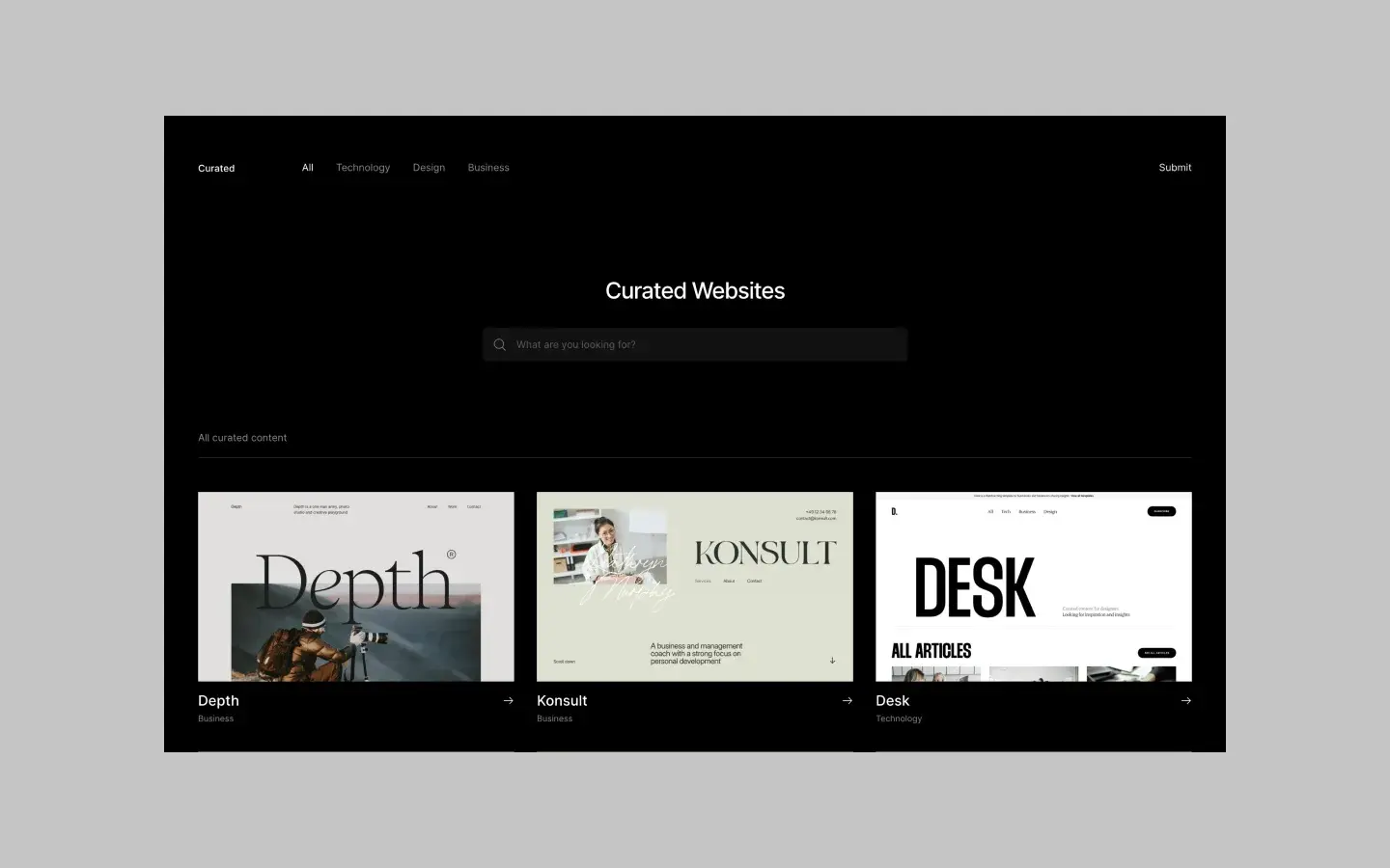 Curated - Creative HTML5 Responsive Website Template