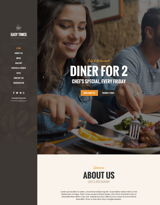 Easy Times - Restaurant HTML5 Responsive Website Template