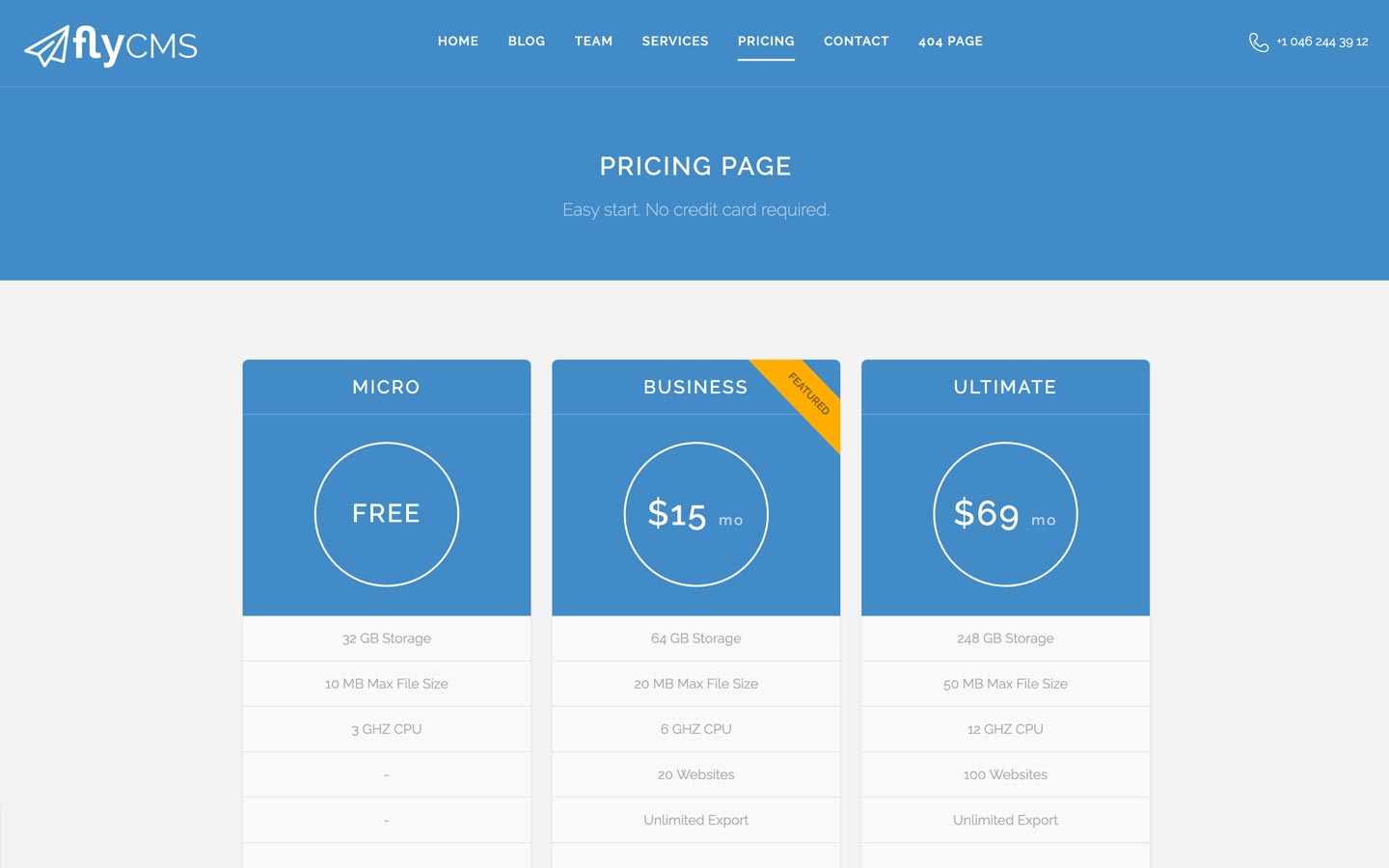 Fly CMS - Corporate HTML5 Responsive Website Template