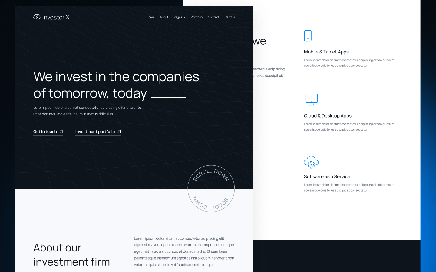 Investor X - Investment HTML5 Responsive Website Template