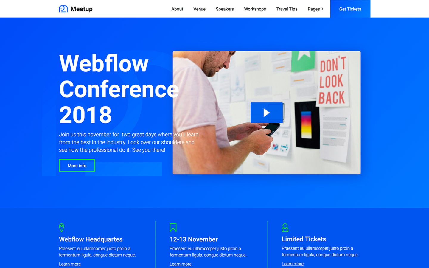 Meetup - Event HTML5 Responsive Website Template