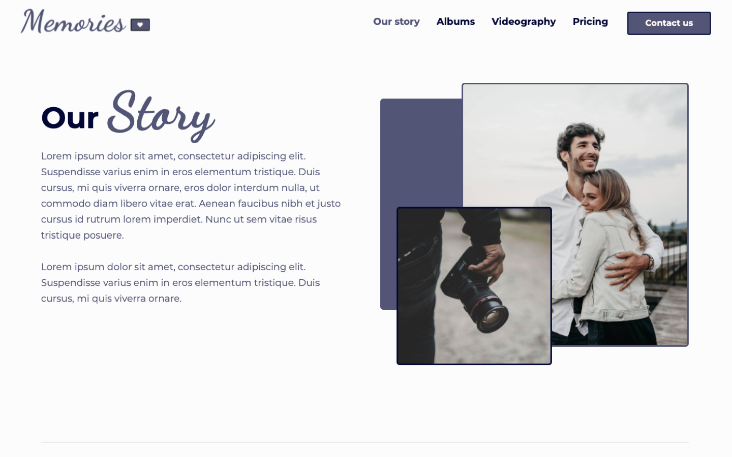 Memories - Photography HTML5 Responsive Website Template