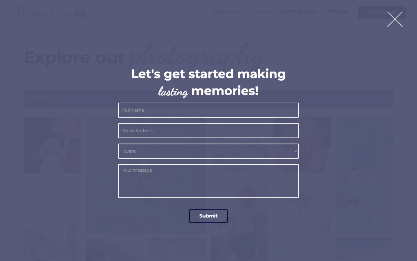 Memories - Photography HTML5 Responsive Website Template