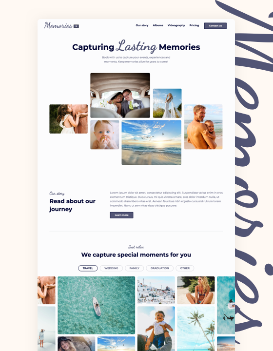 Memories - Photography HTML5 Responsive Website Template