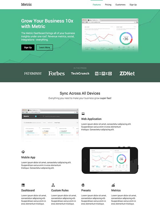 Metric - Business HTML5 Responsive Website Template