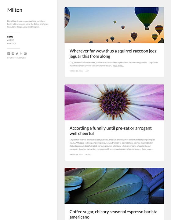 Milton - Blog HTML5 Responsive Website Template