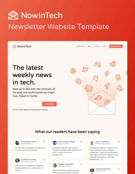 NowInTech - Newsletter HTML5 Responsive Website Template