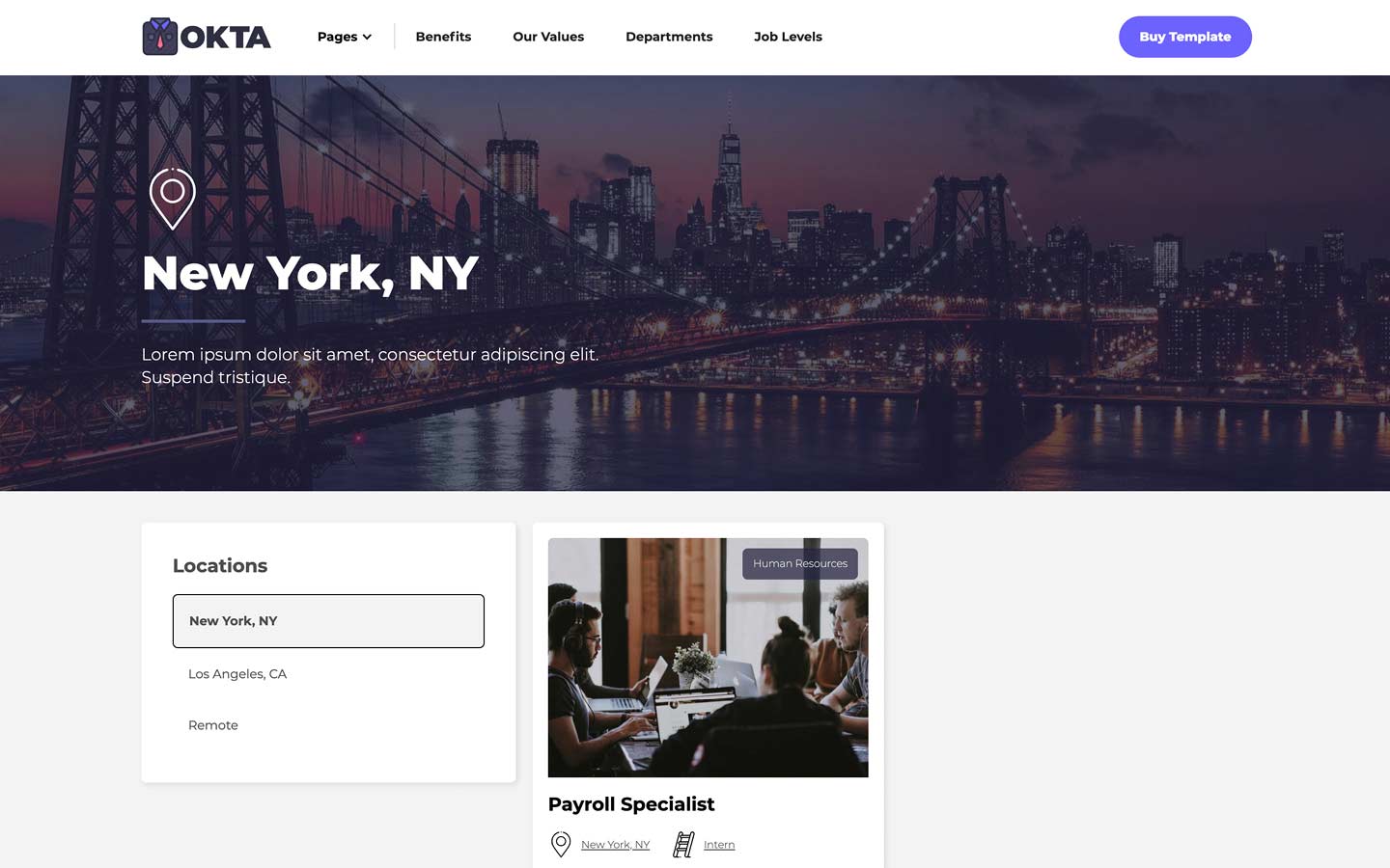 Okta - Recruitment HTML5 Responsive Website Template