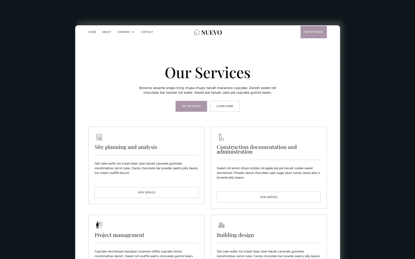 Nuevo - Architecture HTML5 Responsive Website Template