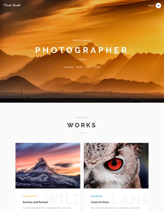 Photographer - Photography HTML5 Responsive Website Template
