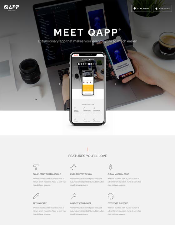 Qapp - Mobile HTML5 Responsive Website Template