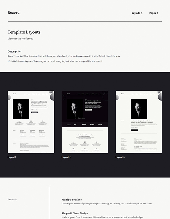 Record - Resume HTML5 Responsive Website Template