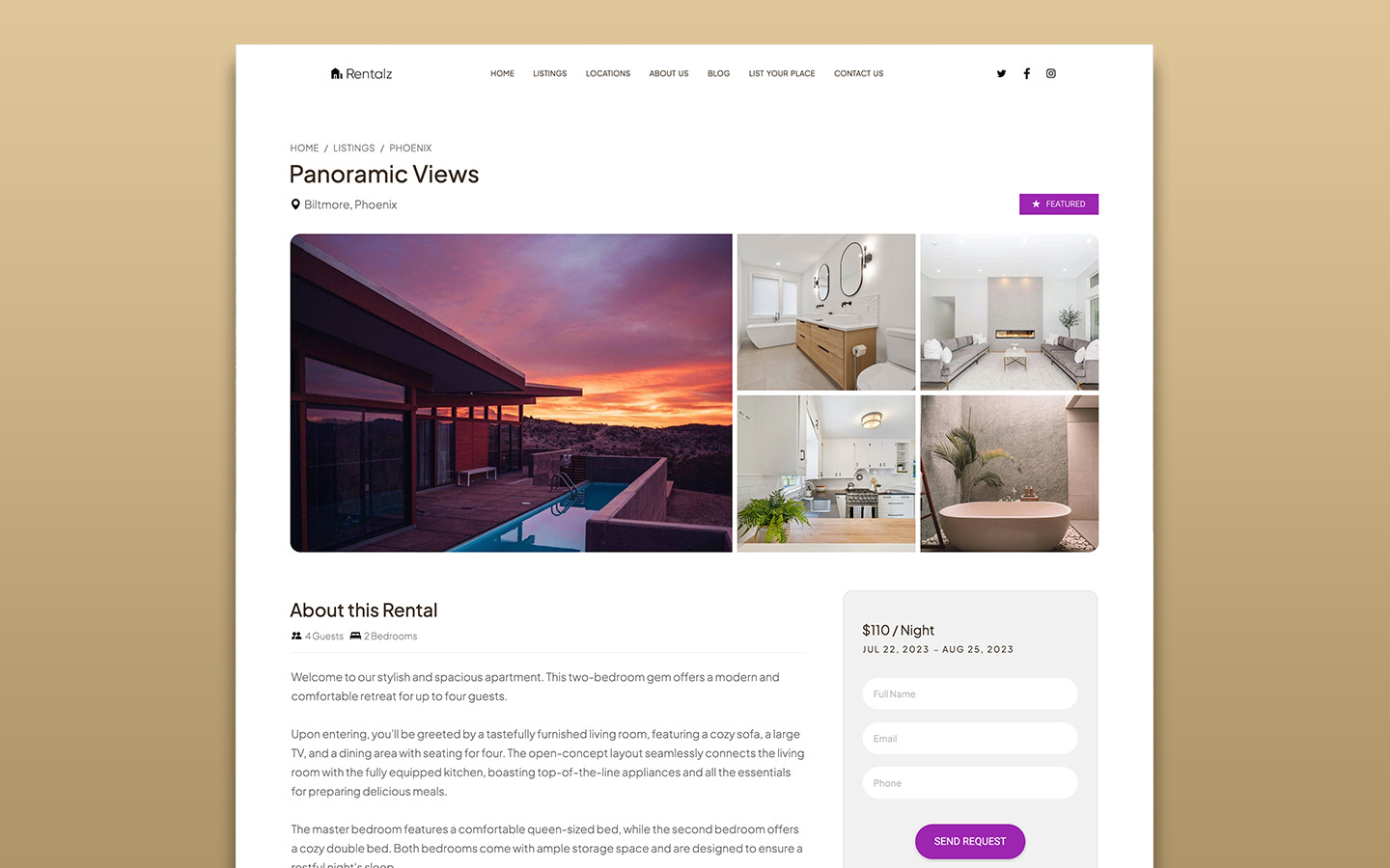 Rentalz - Real Estate HTML5 Responsive Website Template