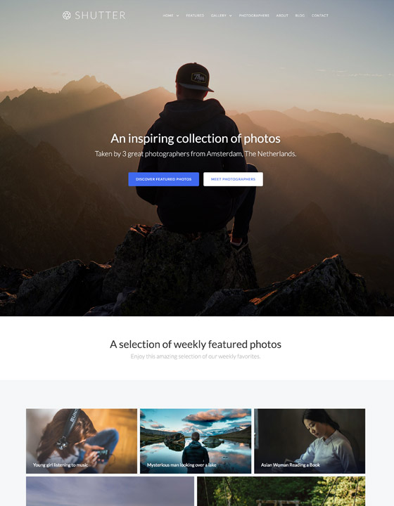 Shutter - Portfolio HTML5 Responsive Website Template