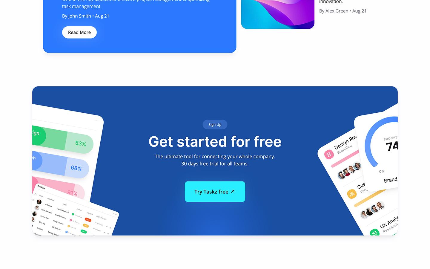 Taskz - SaaS HTML5 Responsive Website Template