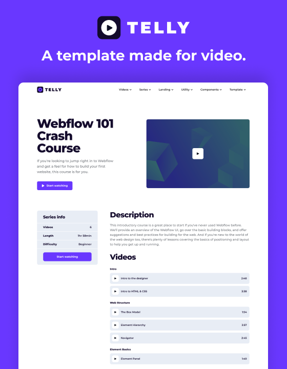 Telly - Video HTML5 Responsive Website Template