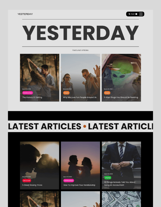 Yesterday - Blog HTML5 Responsive Website Template