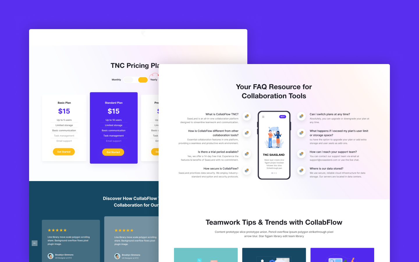 CollabFlow TNC Landing Page - SaaS HTML5 Responsive Website Template