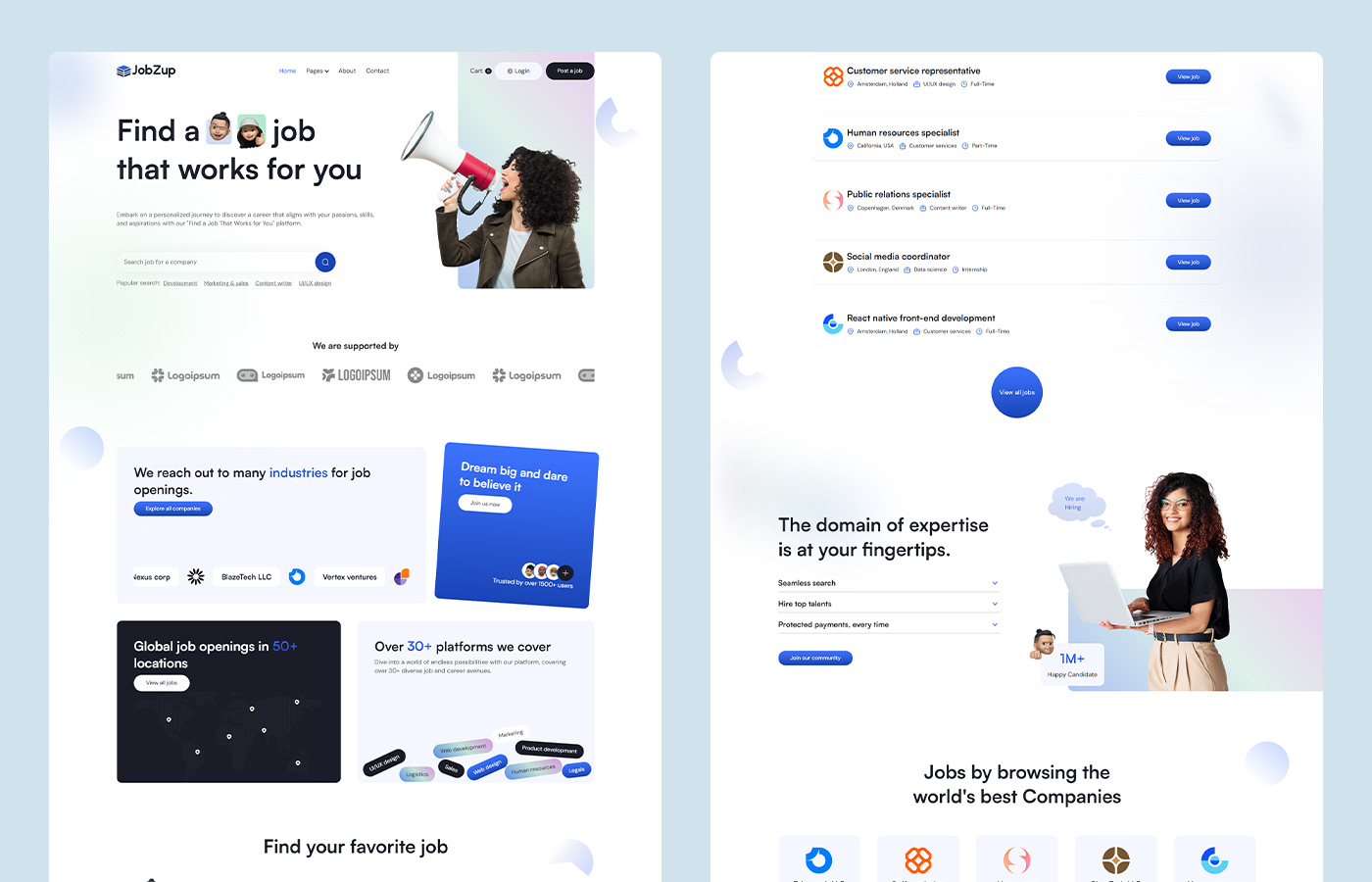 Jobzup - Job Portal HTML5 Responsive Website Template