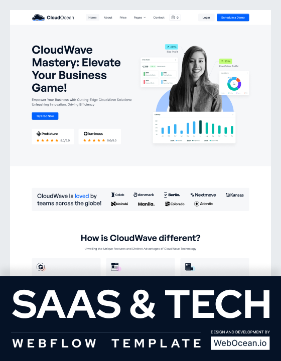 CloudOcean - SaaS HTML5 Responsive Website Template