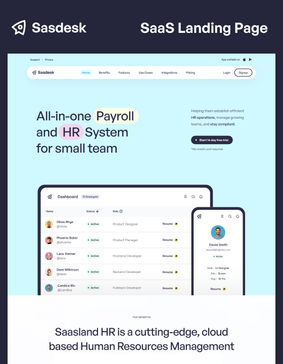 Sasdesk - SaaS HTML5 Responsive Website Template
