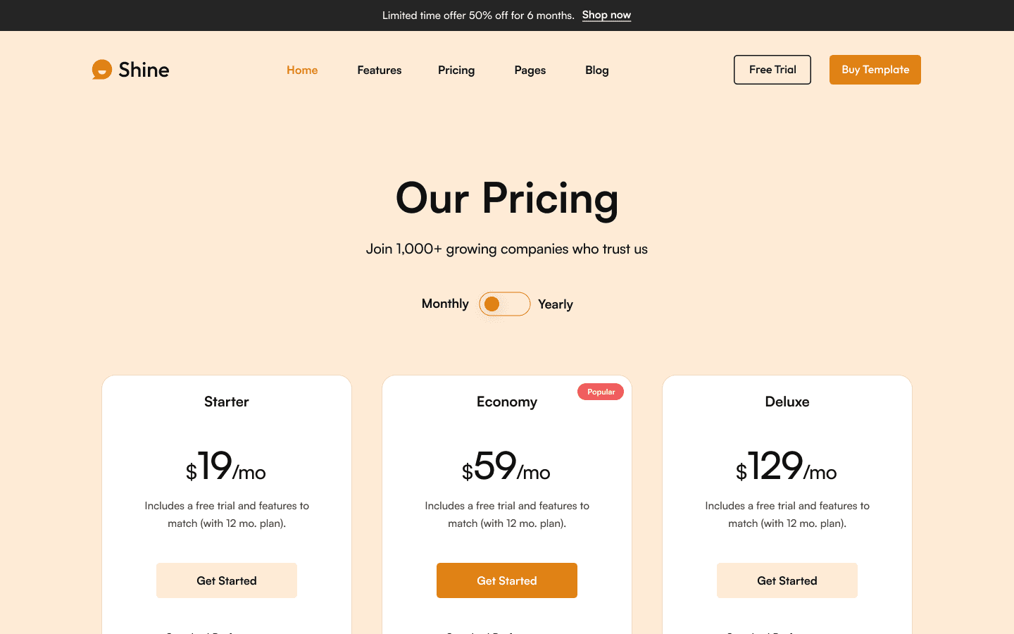 Shine - SaaS HTML5 Responsive Website Template
