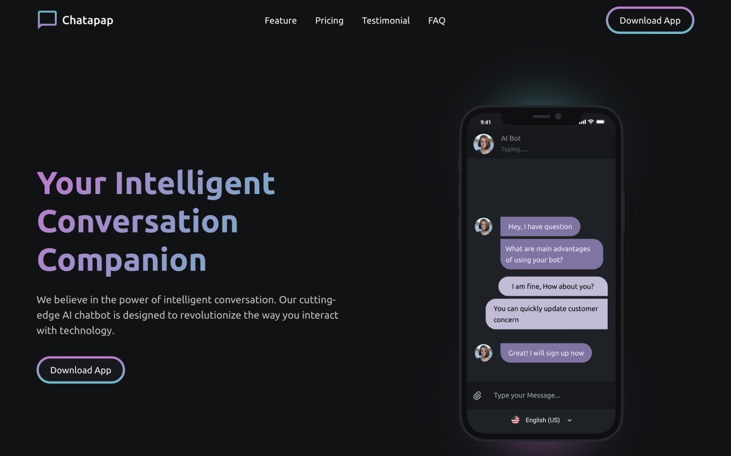 Chatapap - App HTML5 Responsive Website Template