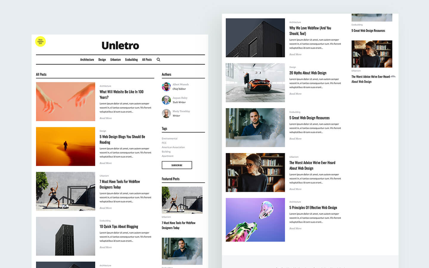 Unletro CMS - Blog HTML5 Responsive Website Template