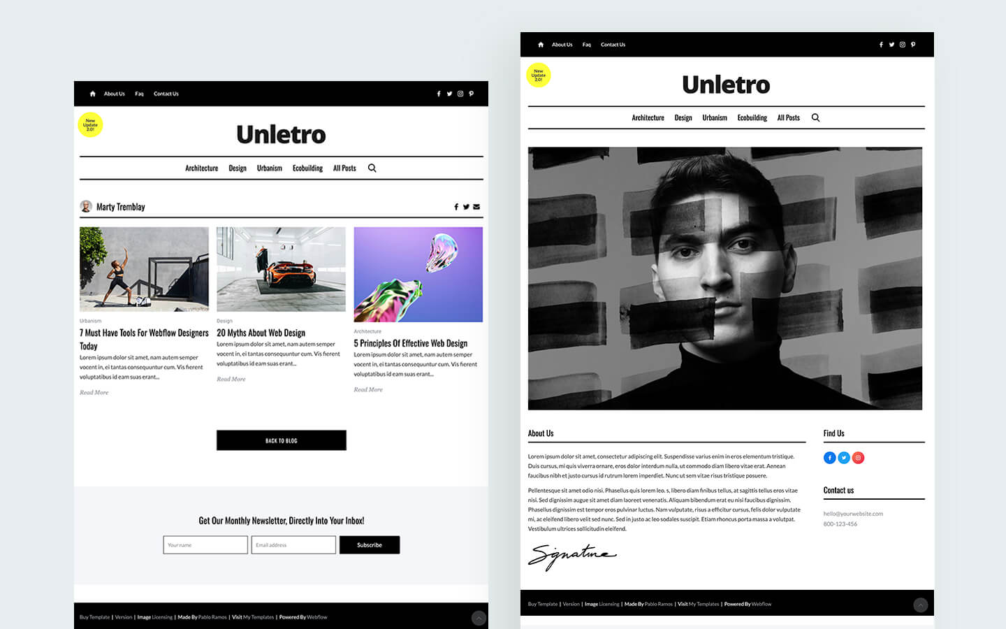 Unletro CMS - Blog HTML5 Responsive Website Template