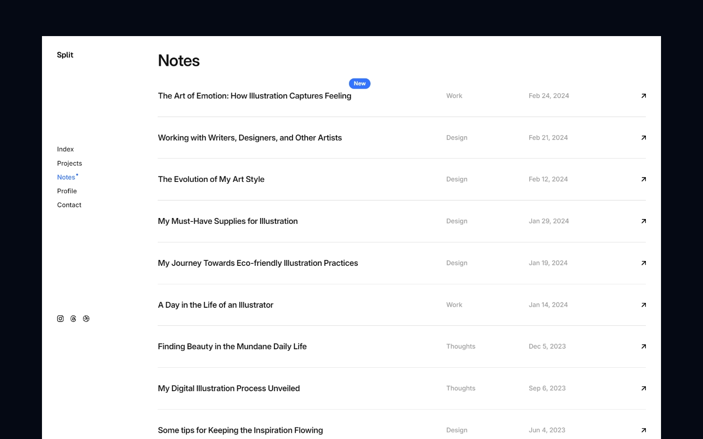 Split - Portfolio HTML5 Responsive Website Template