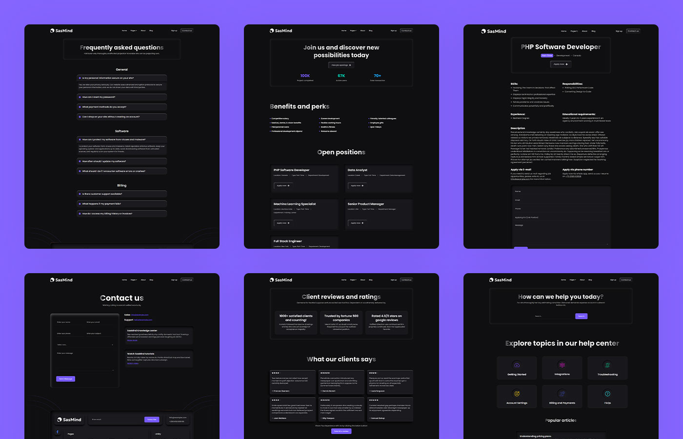 Sasmind - SaaS HTML5 Responsive Website Template