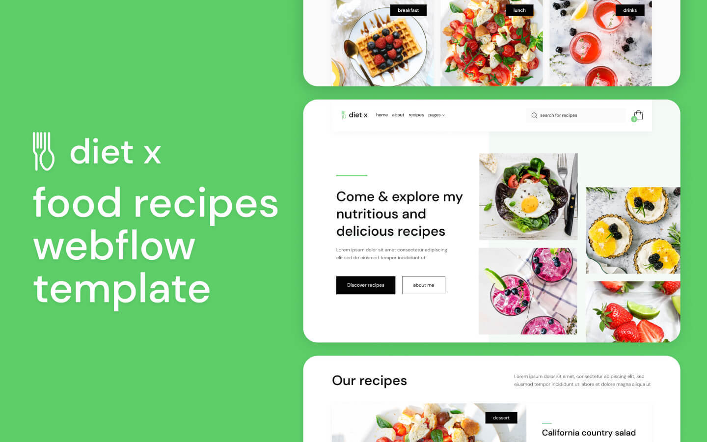 Diet X - Recipe HTML5 Responsive Website Template