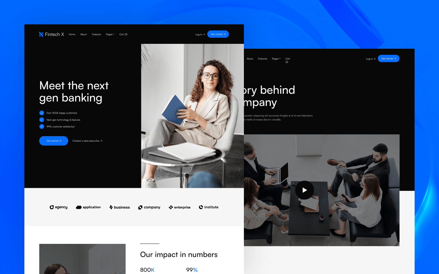 Fintech X - Bank HTML5 Responsive Website Template