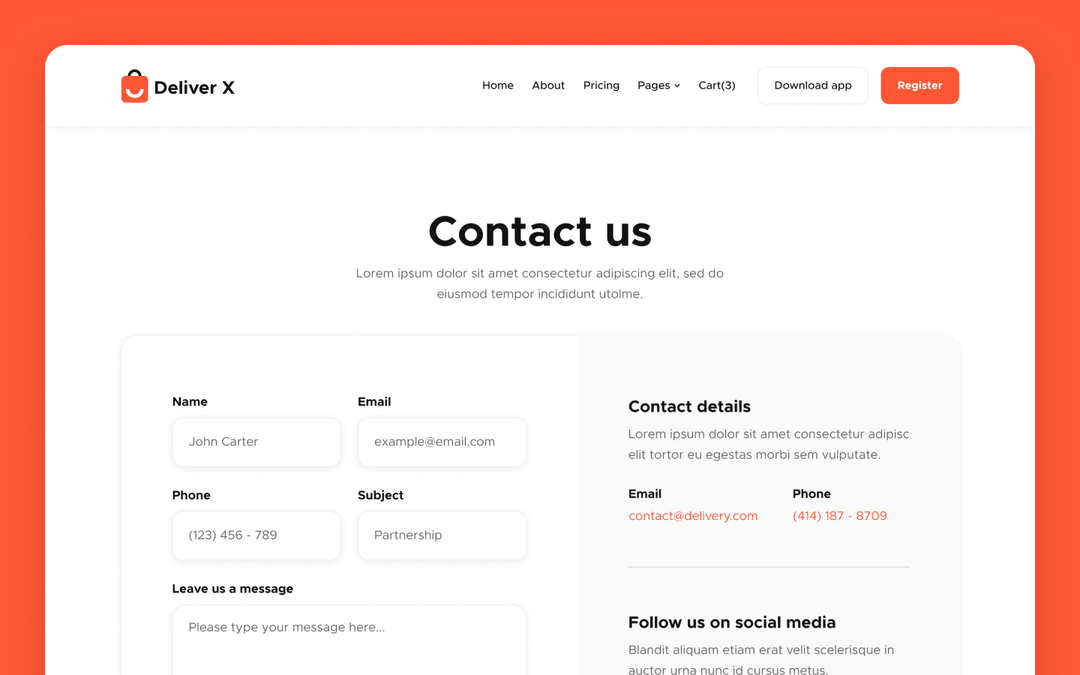 Deliver X - Delivery HTML5 Responsive Website Template